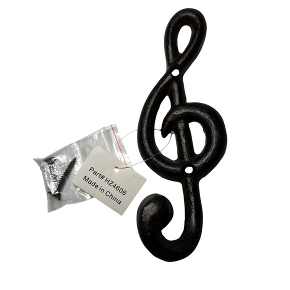 Wall Decor | Cast Iron Musical Note Treble Clef Wall Decorative Hook ...